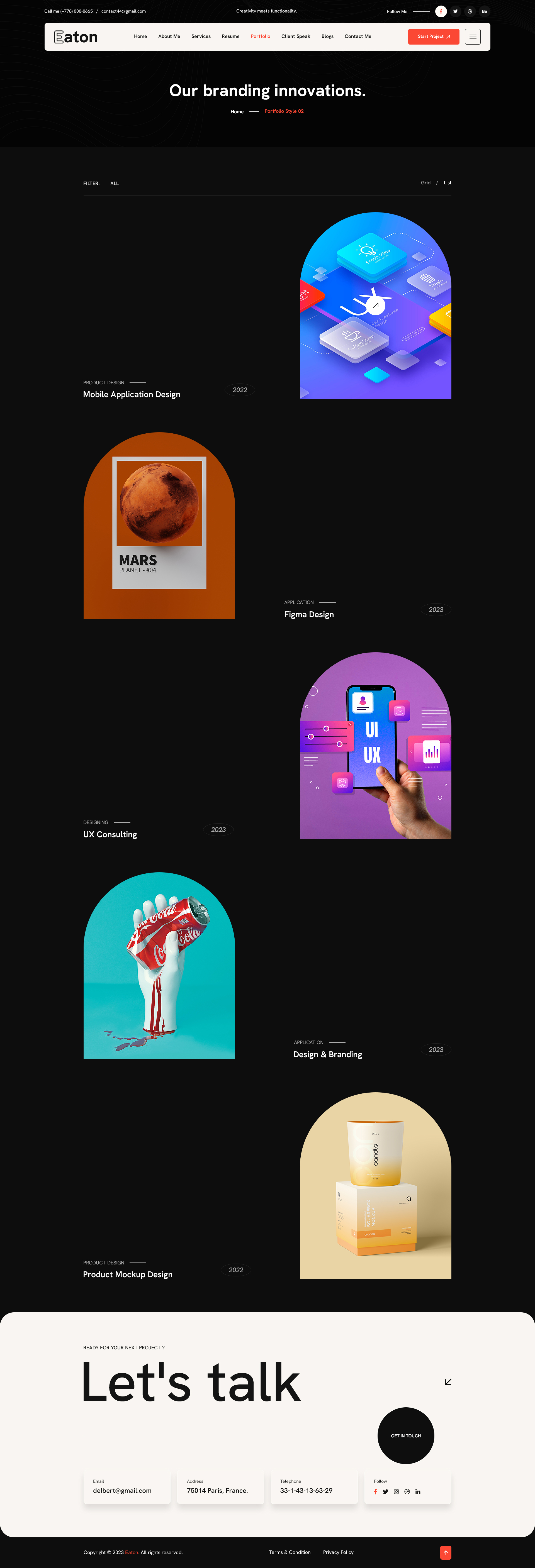 Eaton - Personal Portfolio/CV PSD Template. by Wildstone-Theme ...