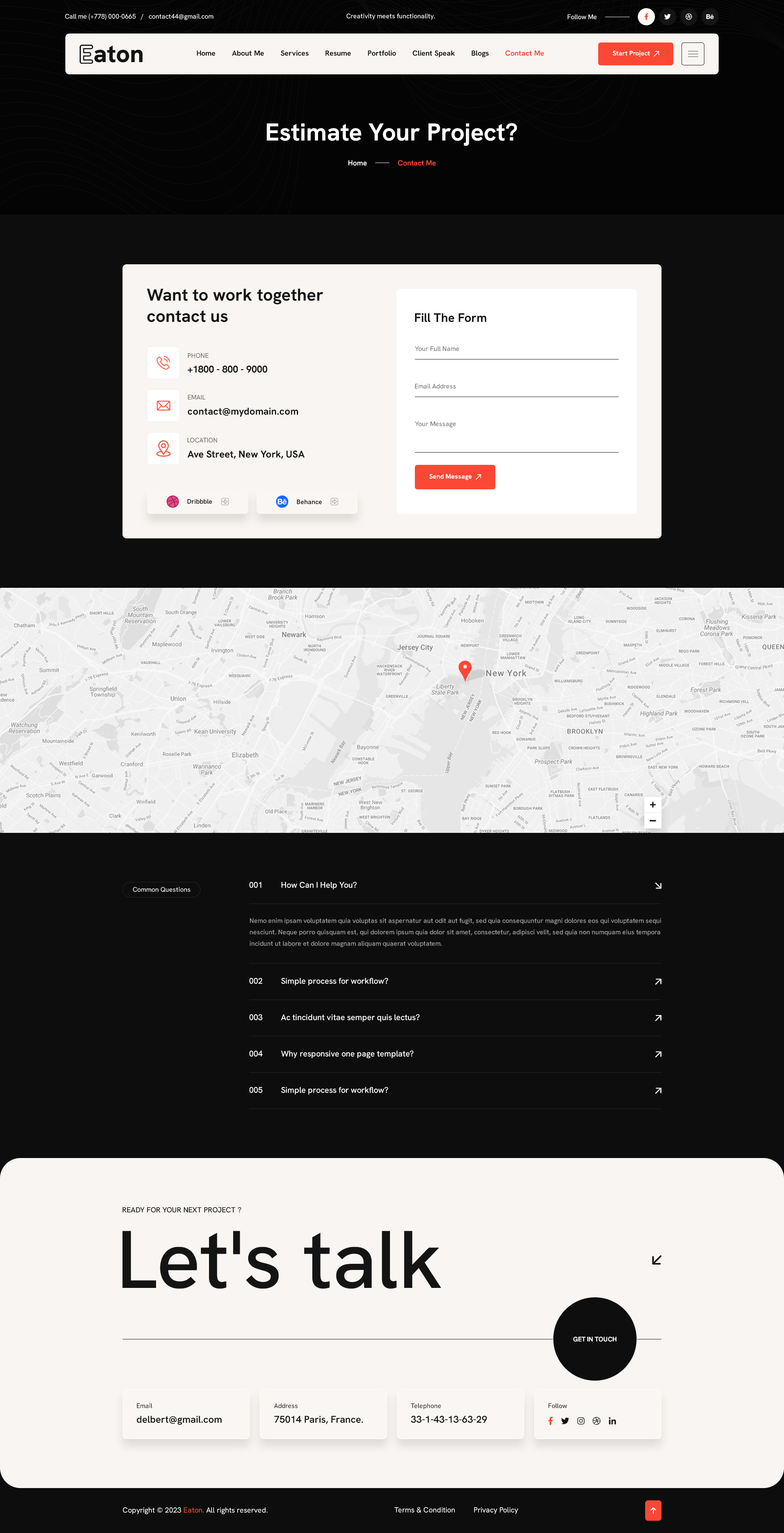Eaton - Personal Portfolio/CV PSD Template. by Wildstone-Theme ...