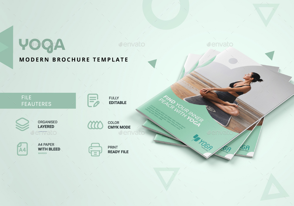 Yoga Meditation Bifold Brochure, Print Templates | GraphicRiver