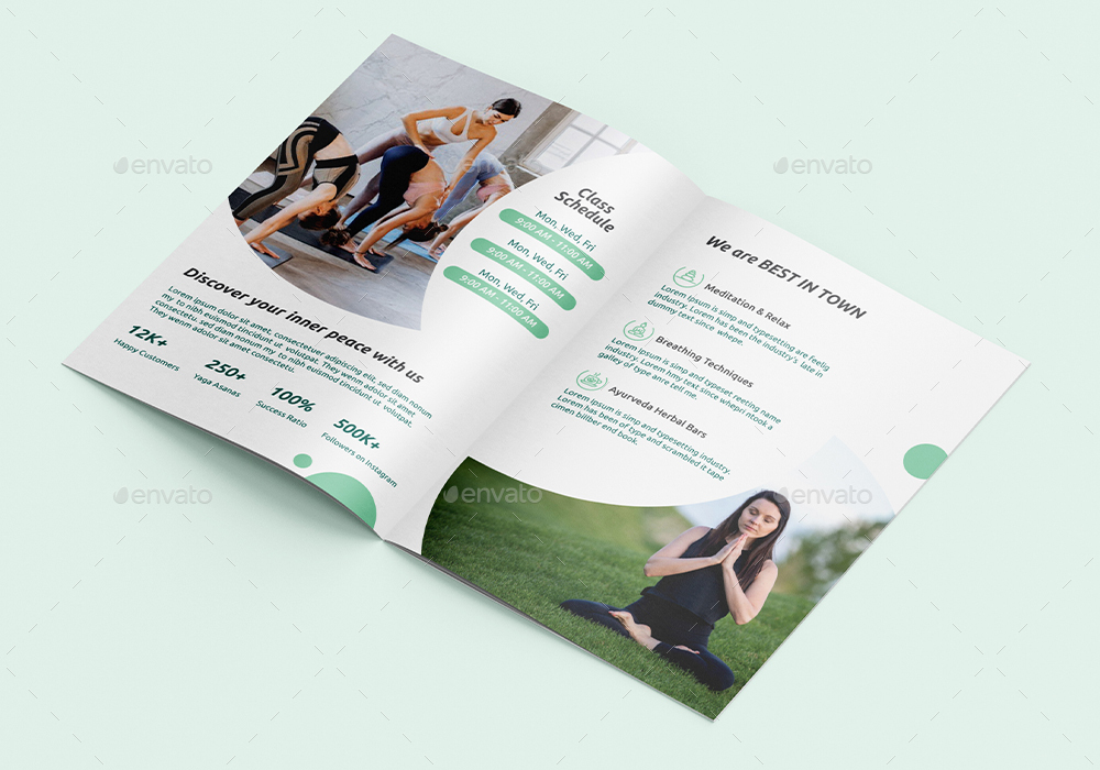 Yoga Meditation Bifold Brochure, Print Templates | GraphicRiver