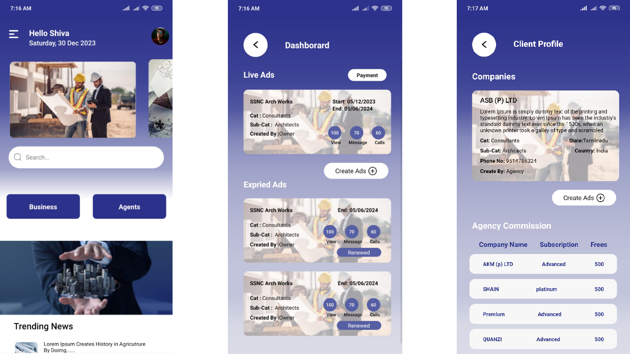 Ads management react native app UI - template by k29solutions | CodeCanyon
