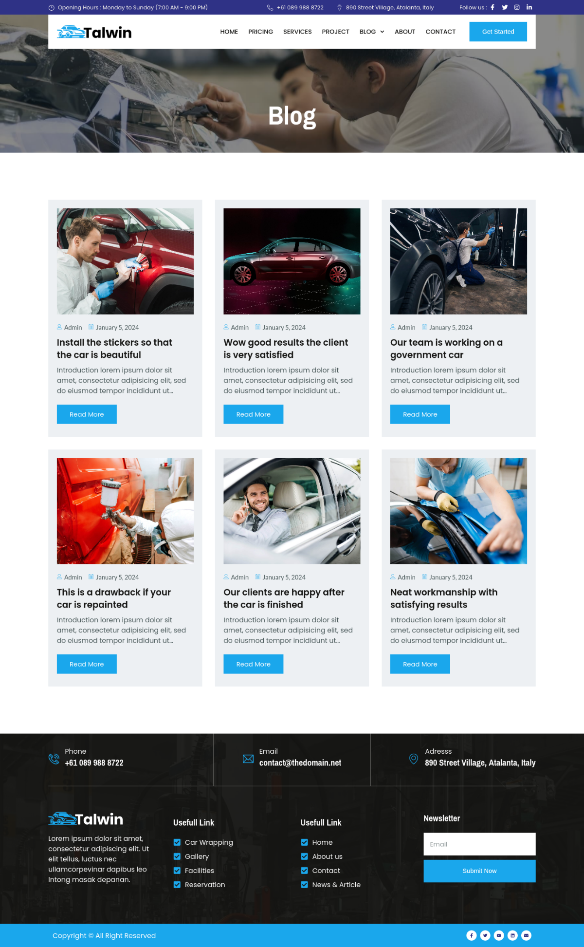 Talwin - Car Wrapping & Stickers Elementor Pro Template Kit by rabonadev