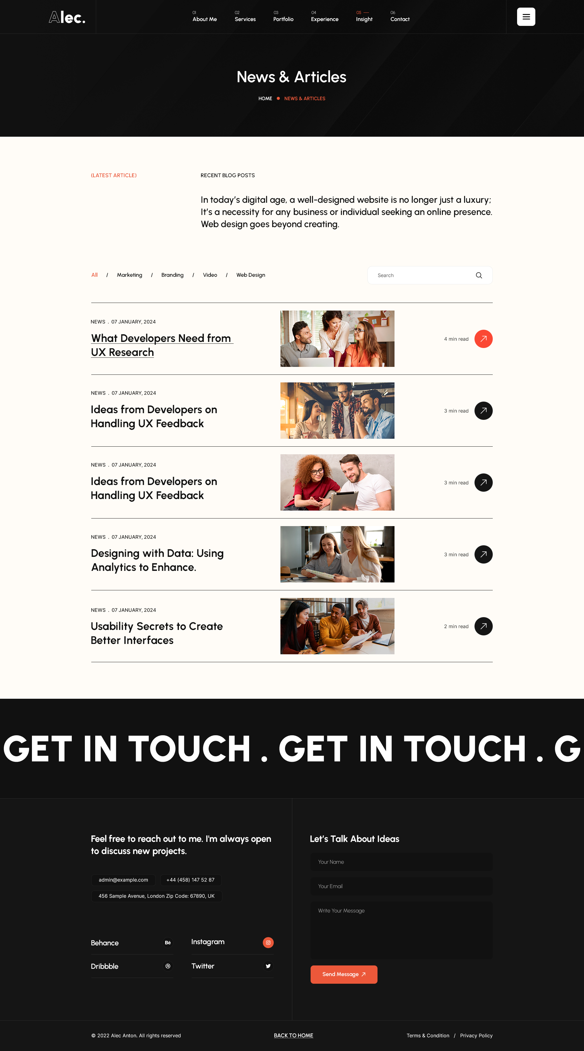 Alec - Personal Portfolio/CV PSD Template. by Wildstone-Theme | ThemeForest
