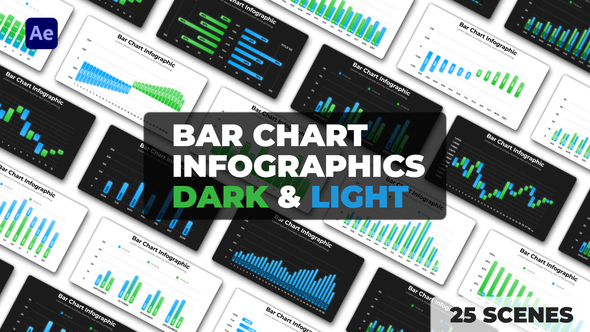 Bar Chart Infographics | Dark and Light Themes, After Effects Project Files