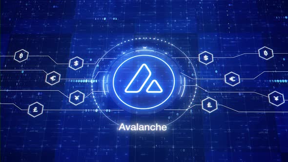 Avalanche animated logo. Avalanche blockchain platform logo. AVAX ...