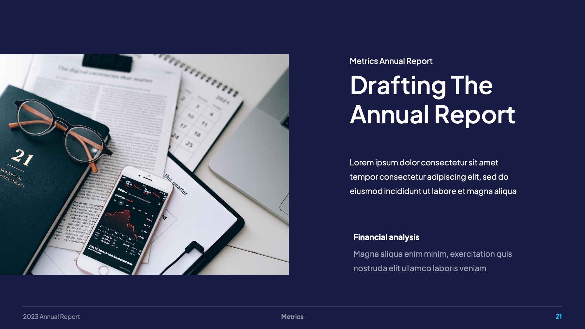 Metrics - Annual Report Keynote Presentation, Presentation Templates
