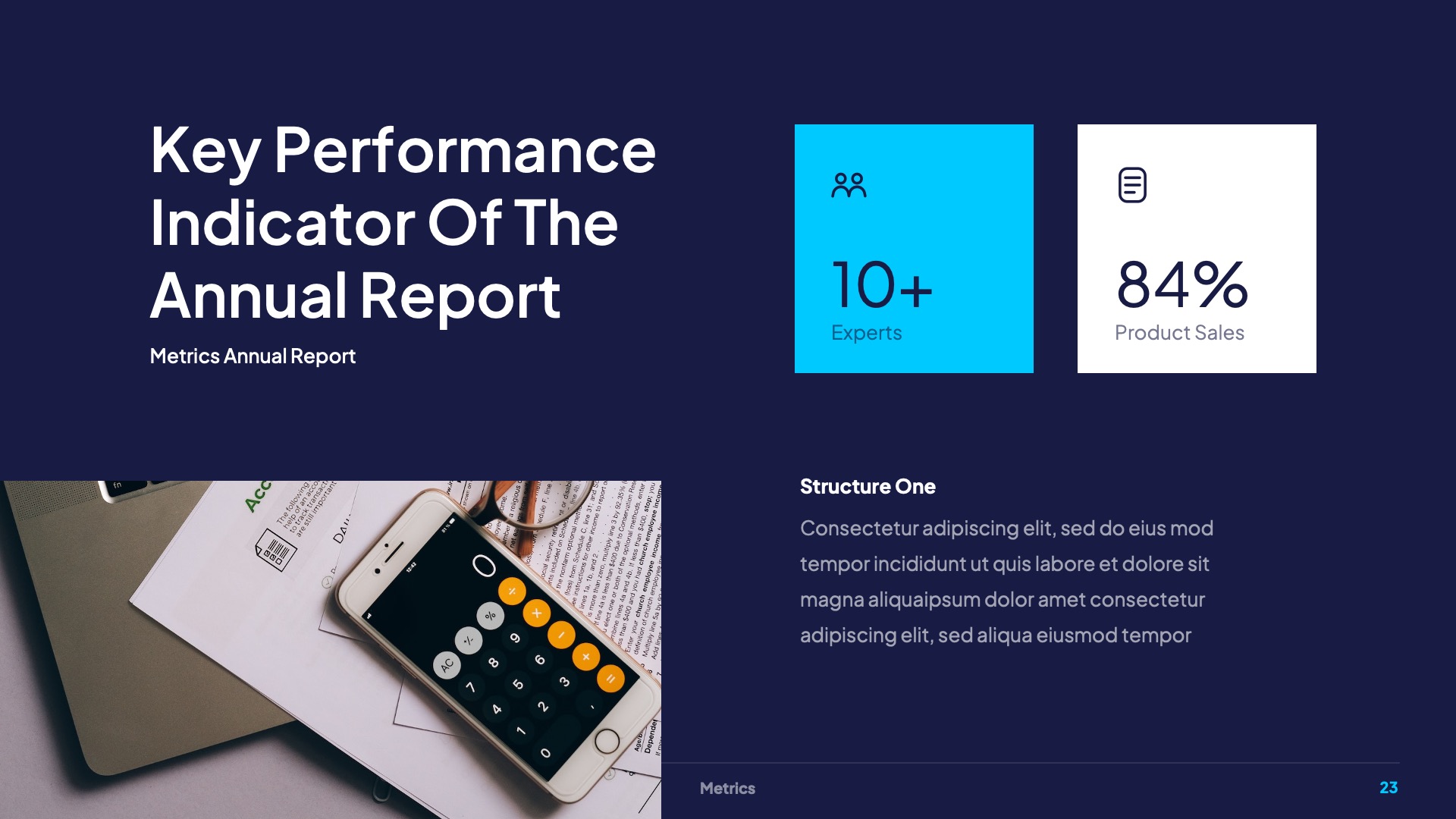 Metrics - Annual Report Keynote Presentation, Presentation Templates
