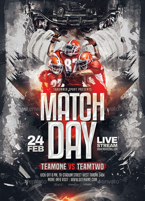 Football Match Day Flyer, Print Templates | GraphicRiver