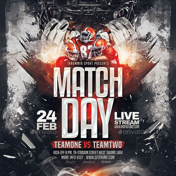 Football Match Day Flyer, Print Templates | GraphicRiver