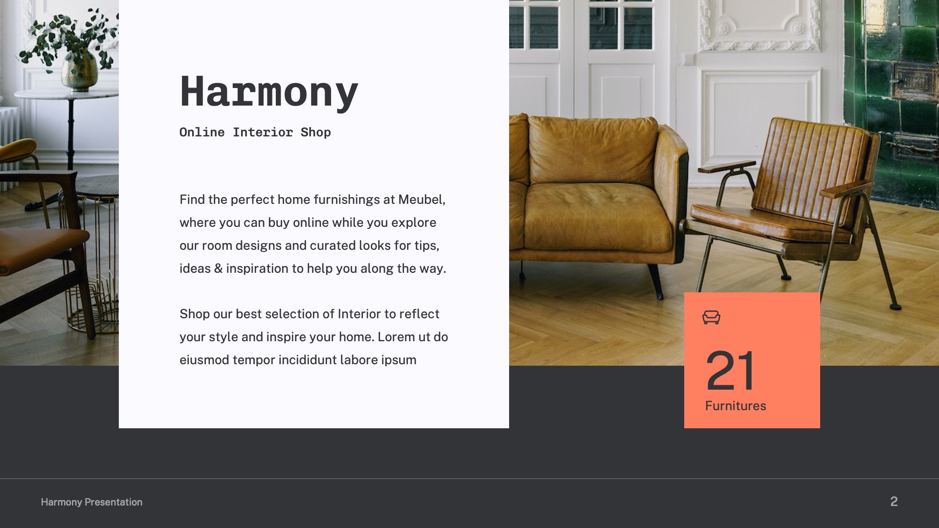 Harmony - Interior Google Slides Presentation, Presentation Templates