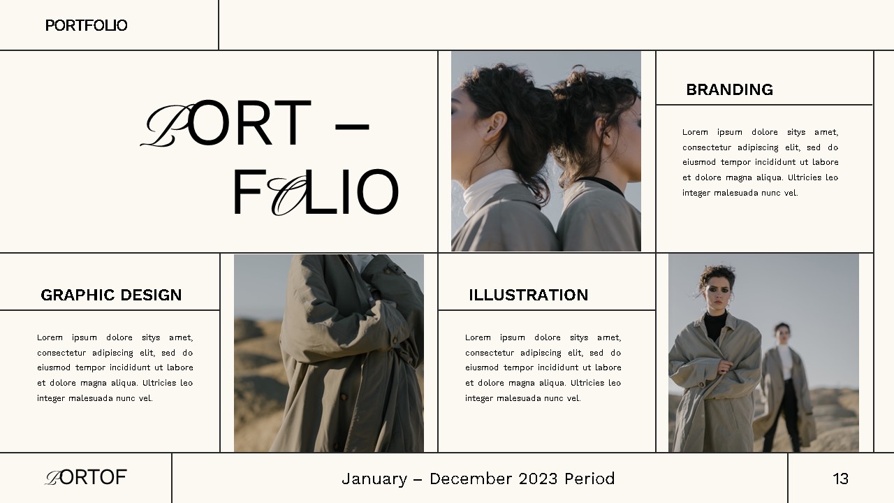 PORTOF - Portfolio Showcase PowerPoint Template, Presentation Templates