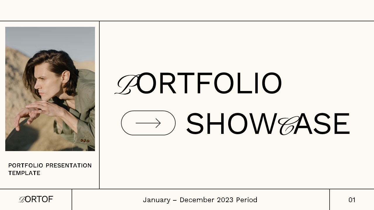 PORTOF - Portfolio Showcase Google Slides Template, Presentation Templates