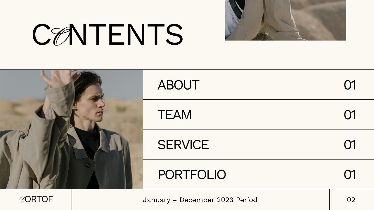 PORTOF - Portfolio Showcase Google Slides Template, Presentation Templates