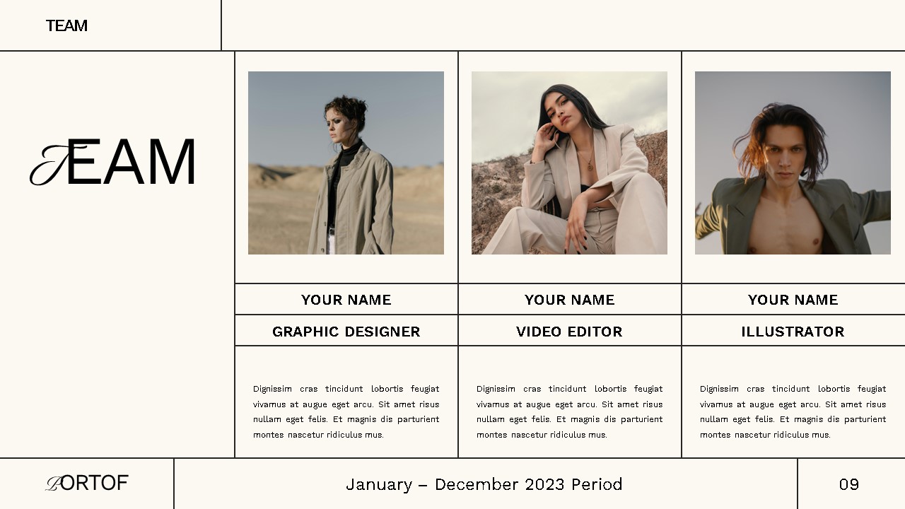 PORTOF - Portfolio Showcase Google Slides Template, Presentation Templates