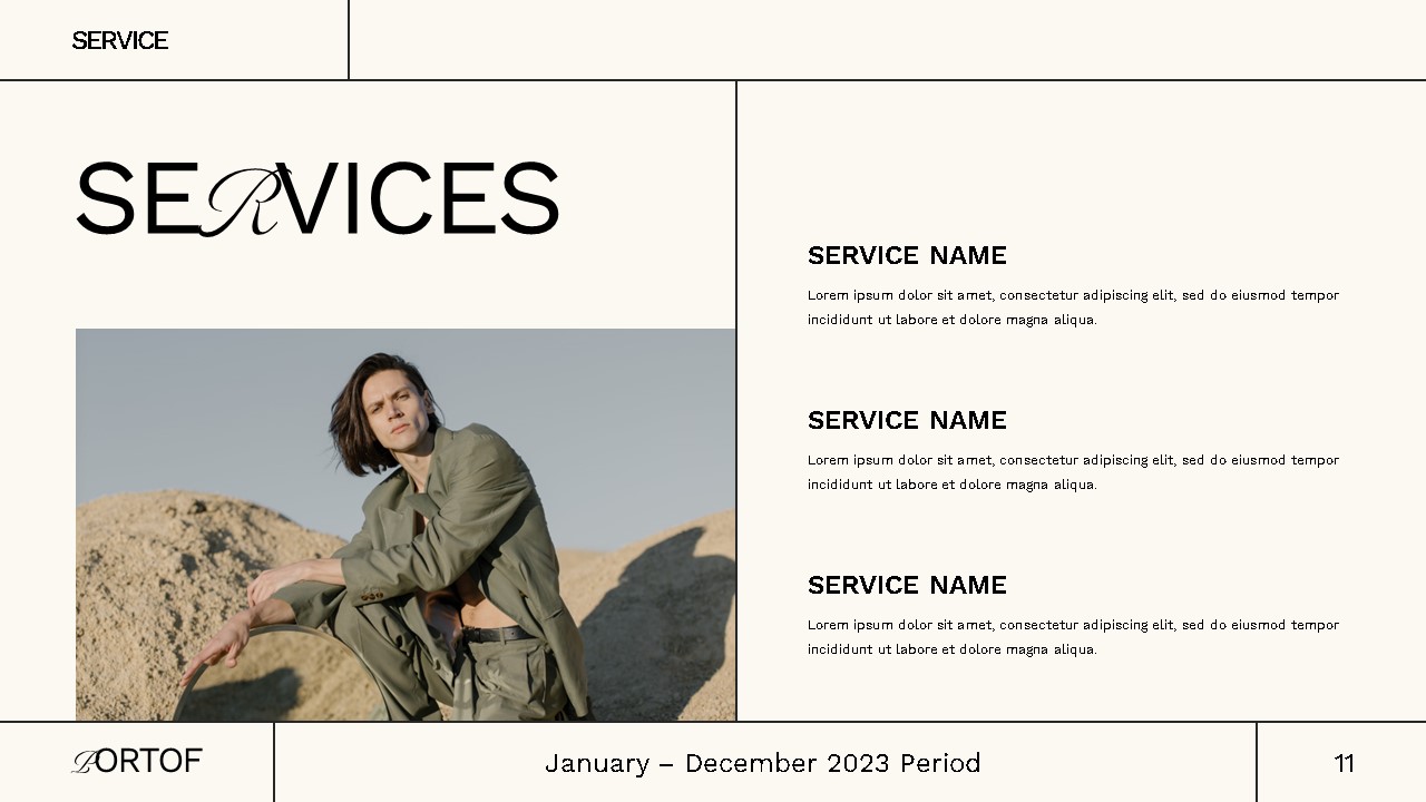 PORTOF - Portfolio Showcase Google Slides Template, Presentation Templates