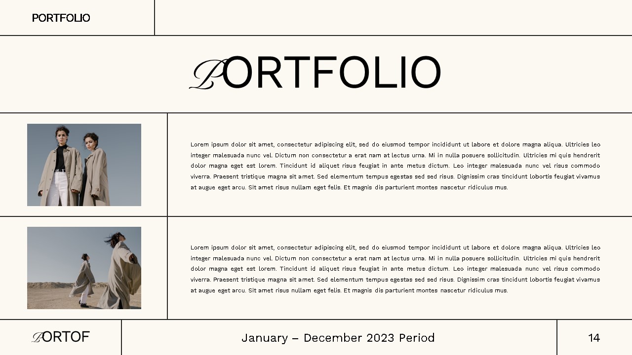 PORTOF - Portfolio Showcase Google Slides Template, Presentation Templates