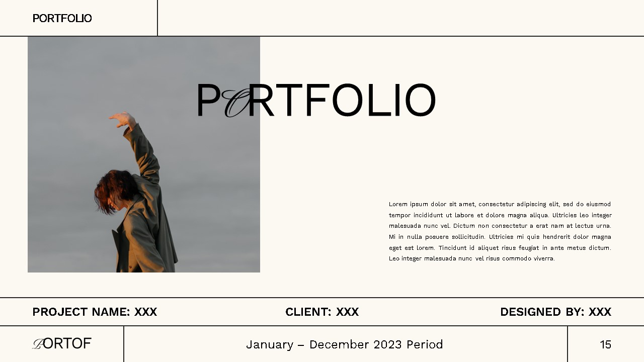 PORTOF - Portfolio Showcase Google Slides Template, Presentation Templates
