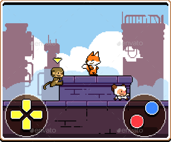 Pixel Monkey Sprite Sheet, Game Assets | GraphicRiver