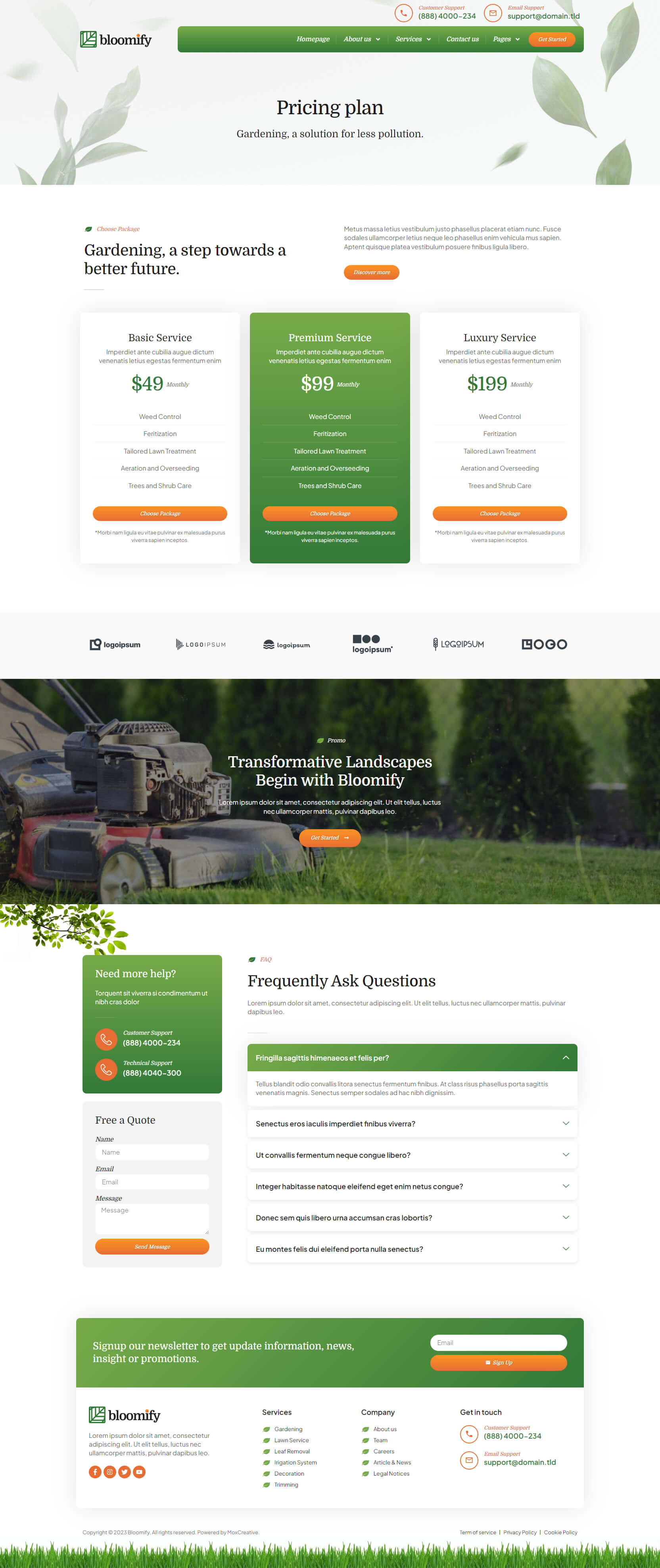 Bloomify - Gardening & Landscape Service Elementor Template Kit by ...