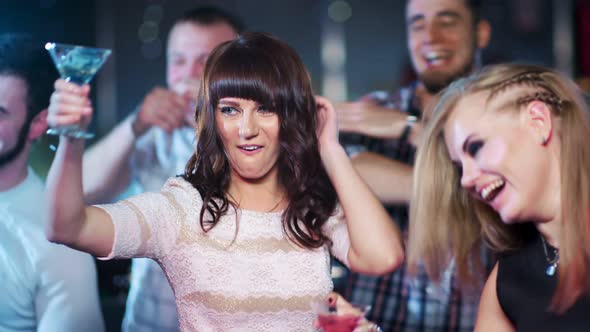 Young People are Drinking Alcohol and Partying in a Nightclub, Stock ...