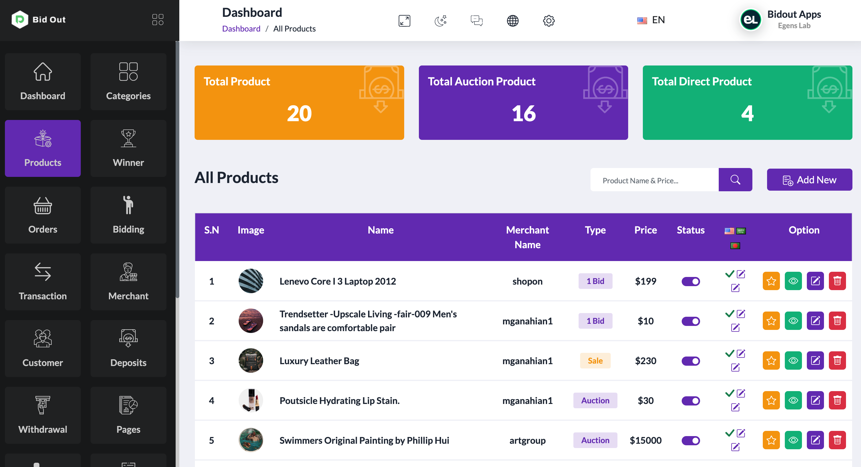 Bidout - Multivendor Auction & Bidding Platform by egenslab | CodeCanyon