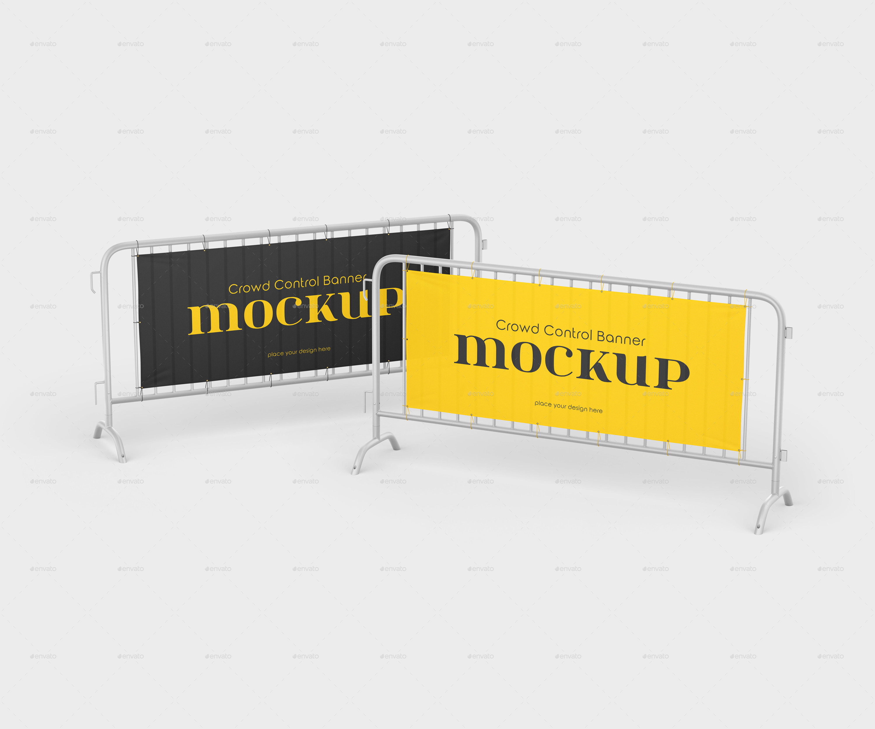 Crowd Control Banner Mockup Set, Graphics | GraphicRiver