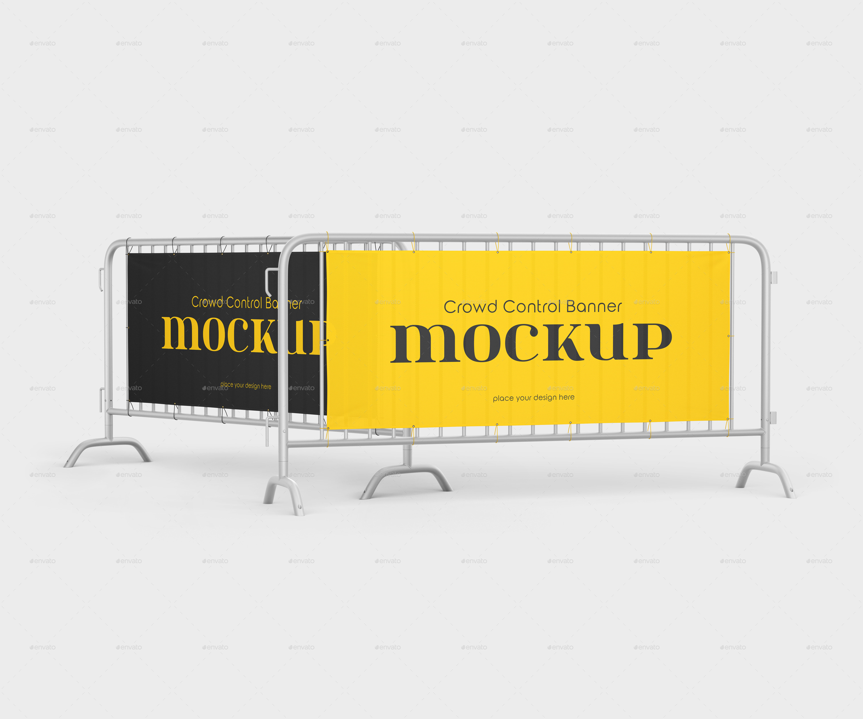 Crowd Control Banner Mockup Set, Graphics | GraphicRiver