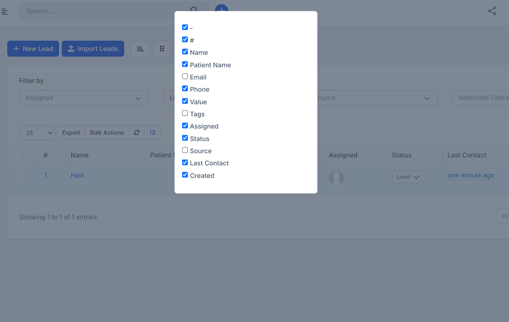 Adjustable Table List Headings For PerfexCRM by halilaltndg | CodeCanyon
