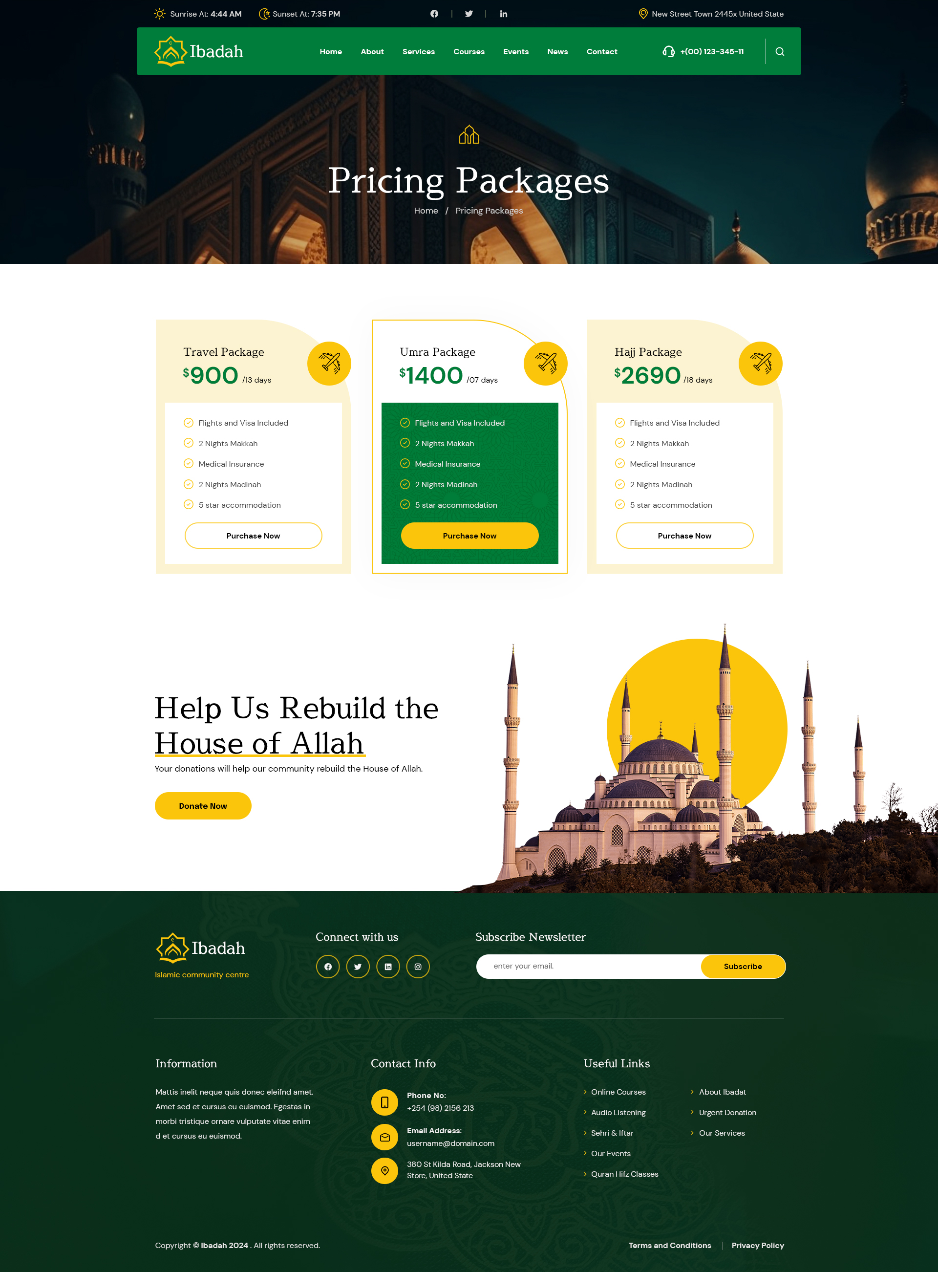 Ibadah - Islamic Center & Mosque PSD Template by winsfolio | ThemeForest