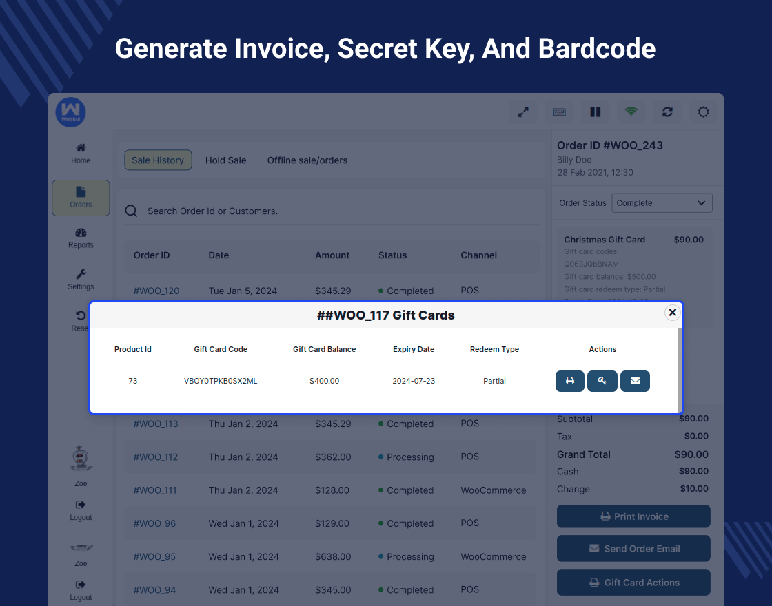 WooCommerce POS Gift Card Plugin by Webkul | CodeCanyon