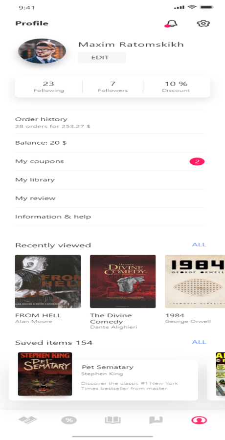 Book Store App | UI Kit | Flutter | XD, Sketch FREE | Life Time Update ...