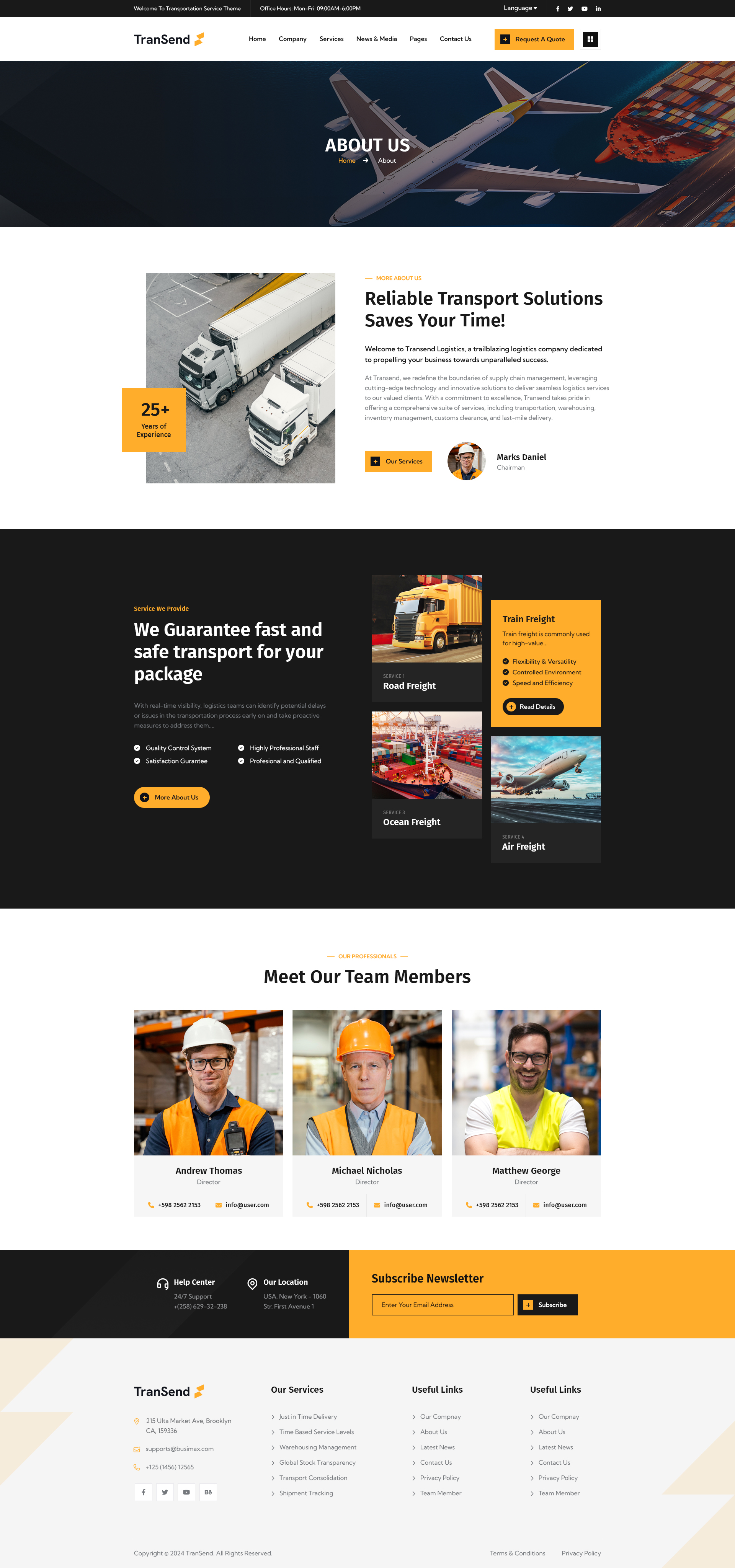 TranSend - Transport & Logistics PSD Template by thimshop | ThemeForest