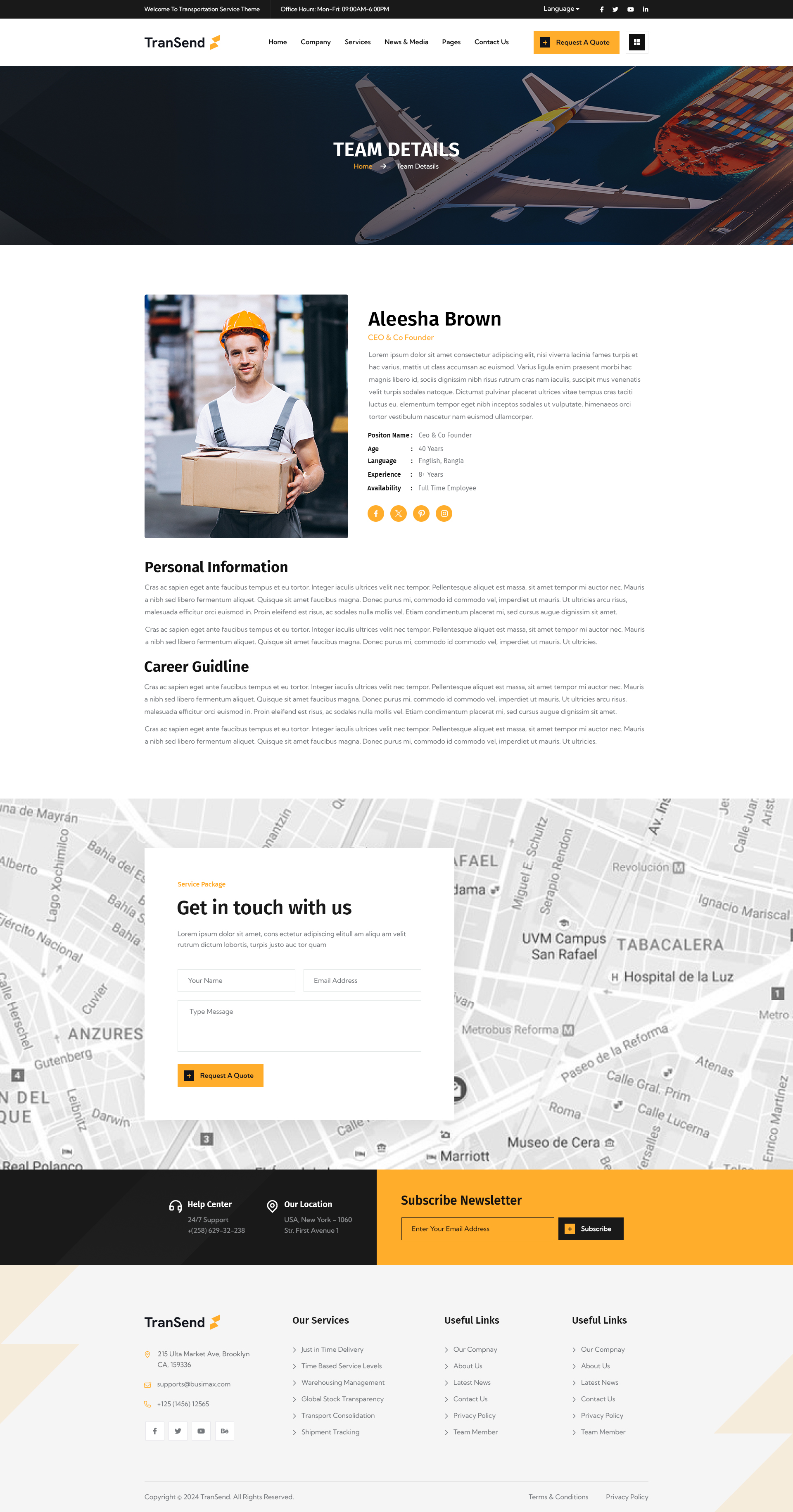 TranSend - Transport & Logistics PSD Template by thimshop | ThemeForest