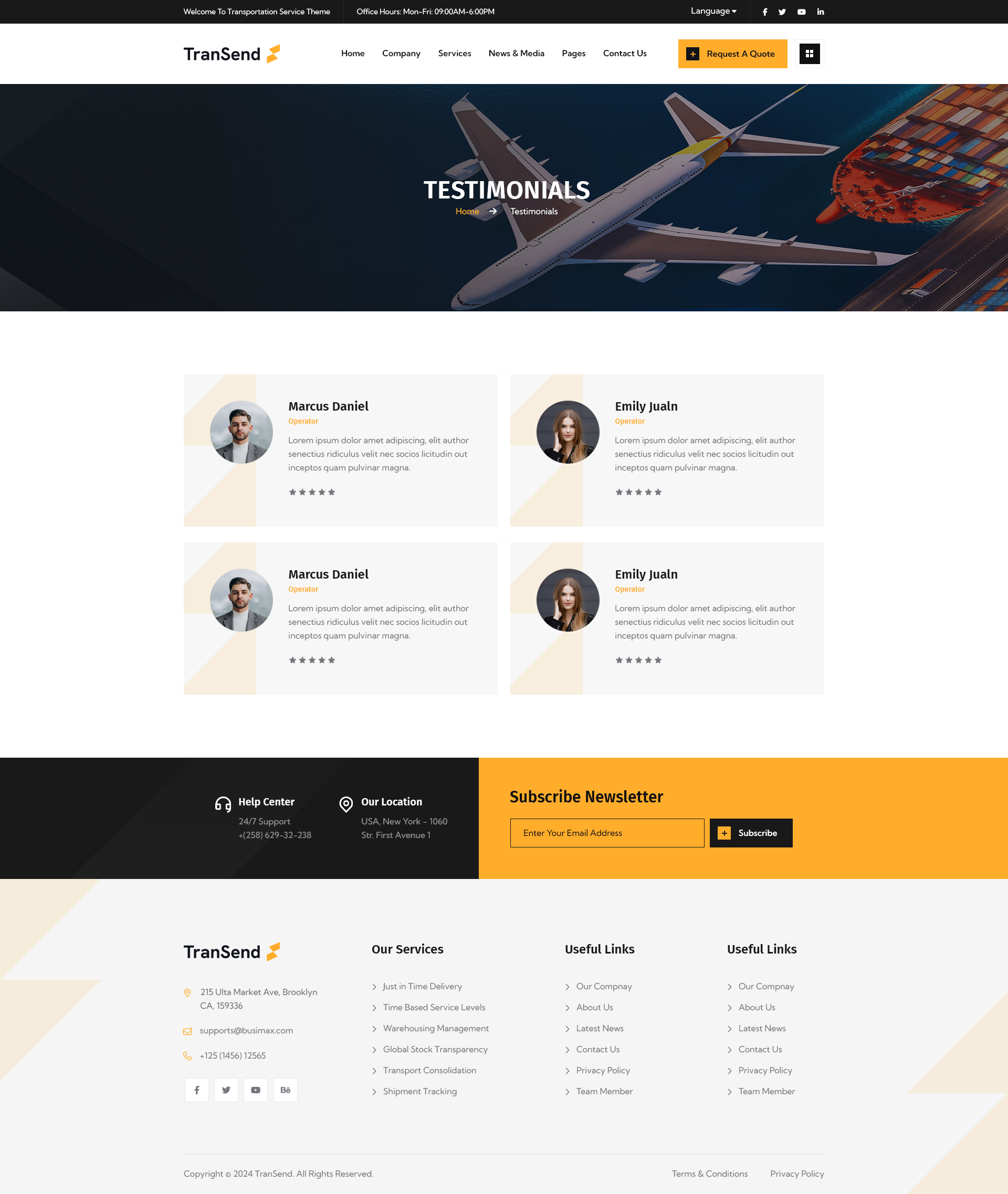TranSend - Transport & Logistics PSD Template by thimshop | ThemeForest