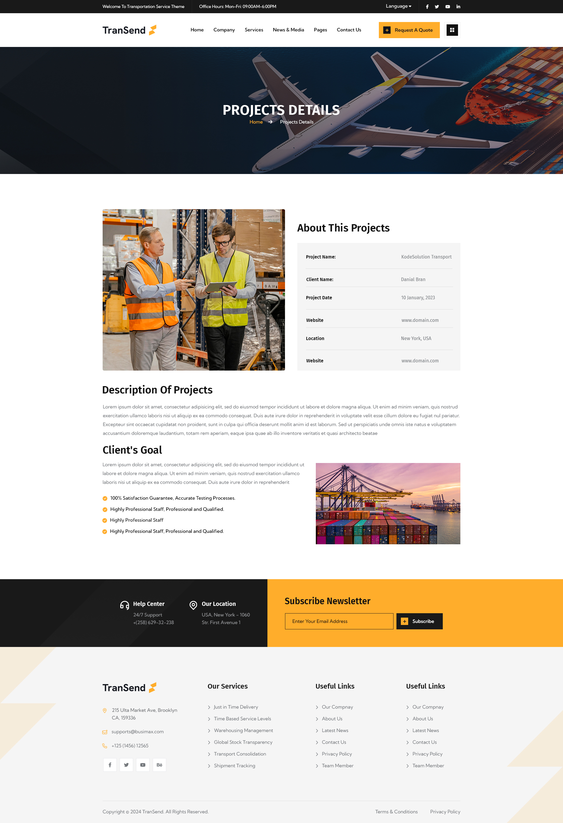 TranSend - Transport & Logistics PSD Template by thimshop | ThemeForest