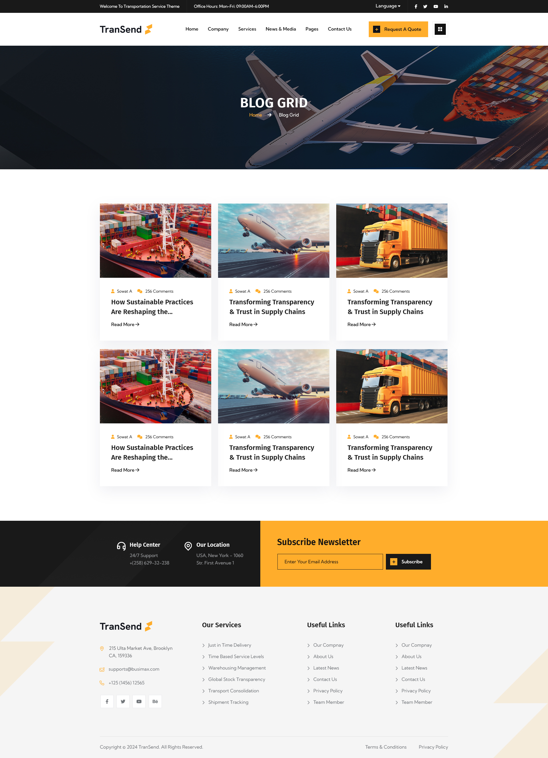 TranSend - Transport & Logistics PSD Template by thimshop | ThemeForest