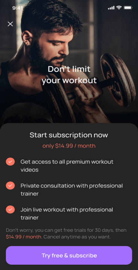 Modern Fitness App | Flutter Template | Figma FREE | Life Time Update ...