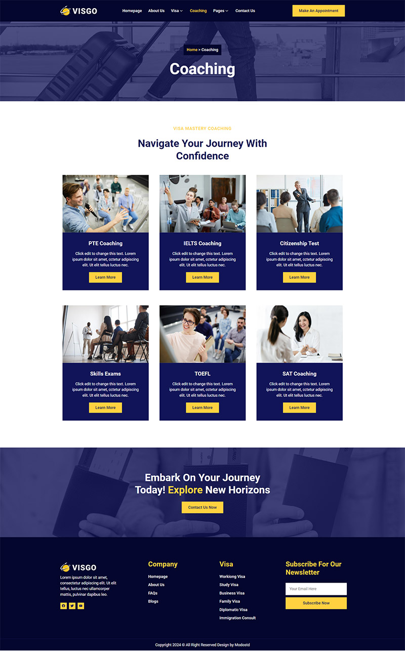 Visgo - Immigration & Visa Consulting Elementor Template Kit by Modostd