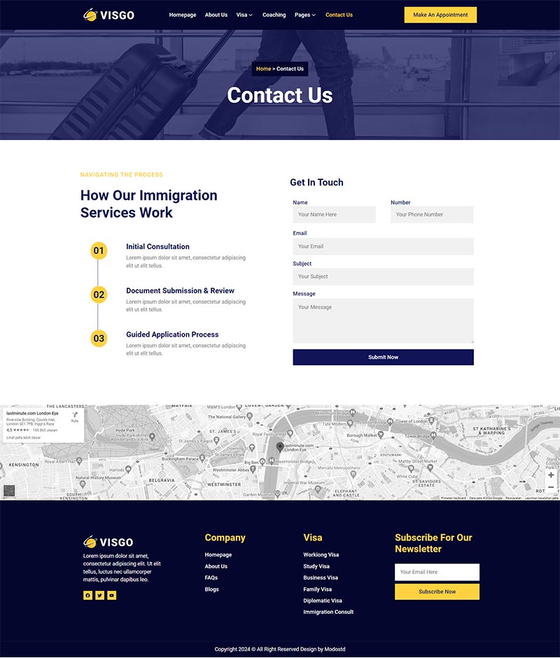 Visgo - Immigration & Visa Consulting Elementor Template Kit by Modostd