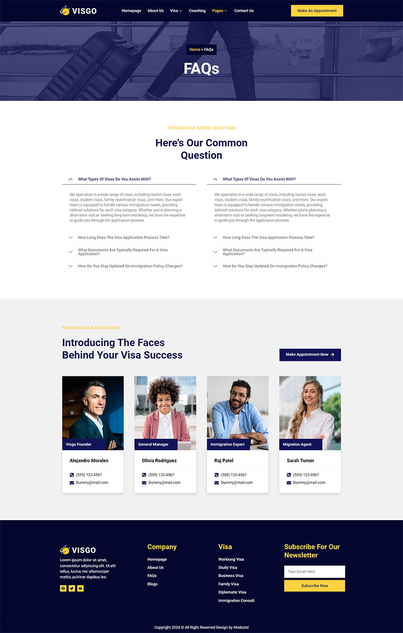 Visgo - Immigration & Visa Consulting Elementor Template Kit by Modostd