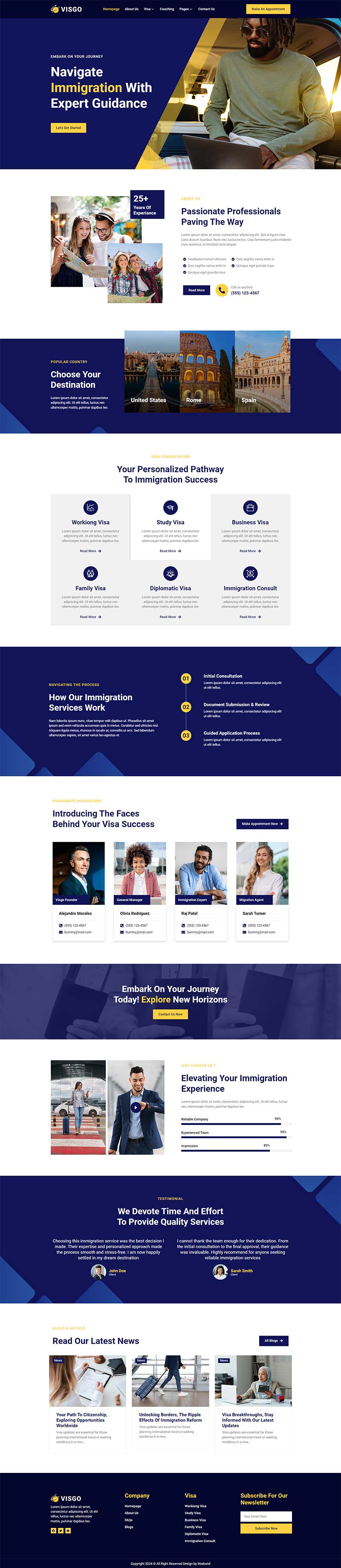 Visgo - Immigration & Visa Consulting Elementor Template Kit by Modostd