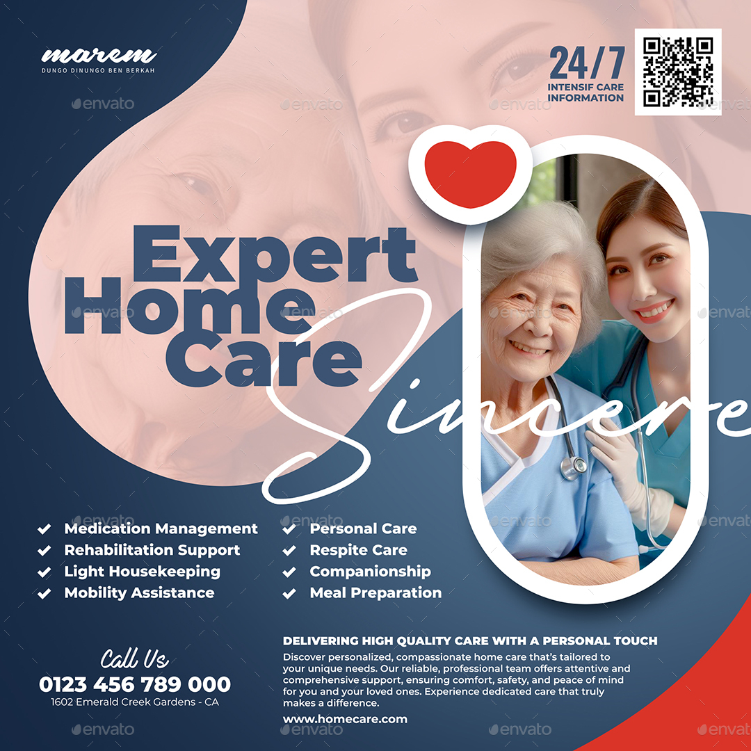 Home Care Flyer and Social Media, Print Templates | GraphicRiver