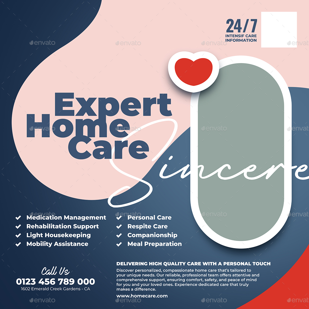 Home Care Flyer and Social Media, Print Templates | GraphicRiver
