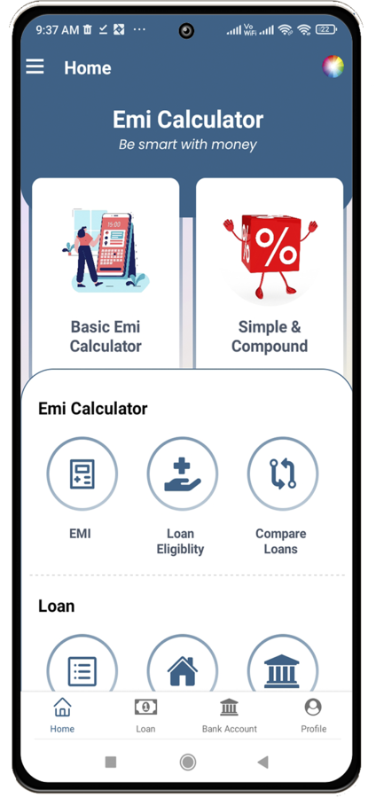 EMI Calculator App - Loan Calculator | Finance App | Loan EMI React ...