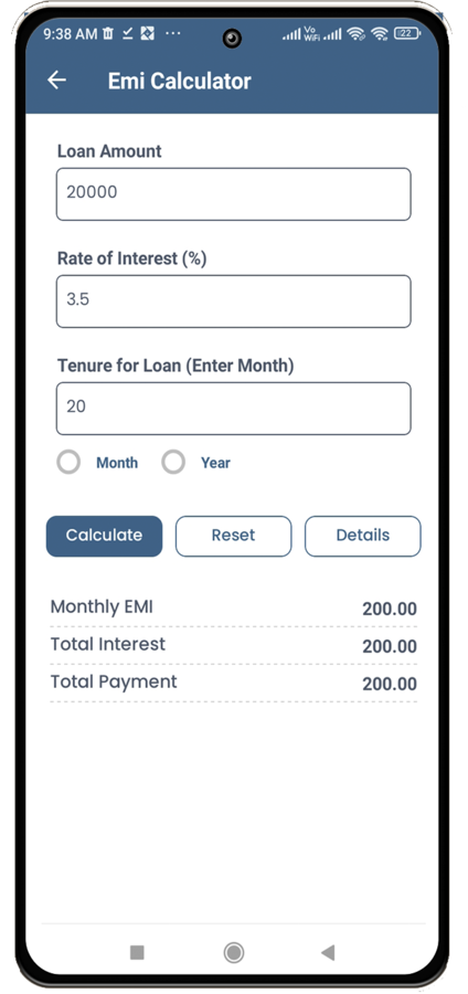EMI Calculator App - Loan Calculator | Finance App | Loan EMI React ...