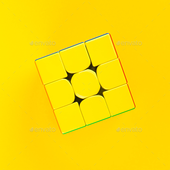Rubik's cube on plain background. Speedcubing educational game concept ...