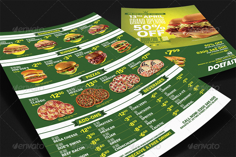 Mega Fast Food Menu Flyer Vol. 1, Print Templates | GraphicRiver