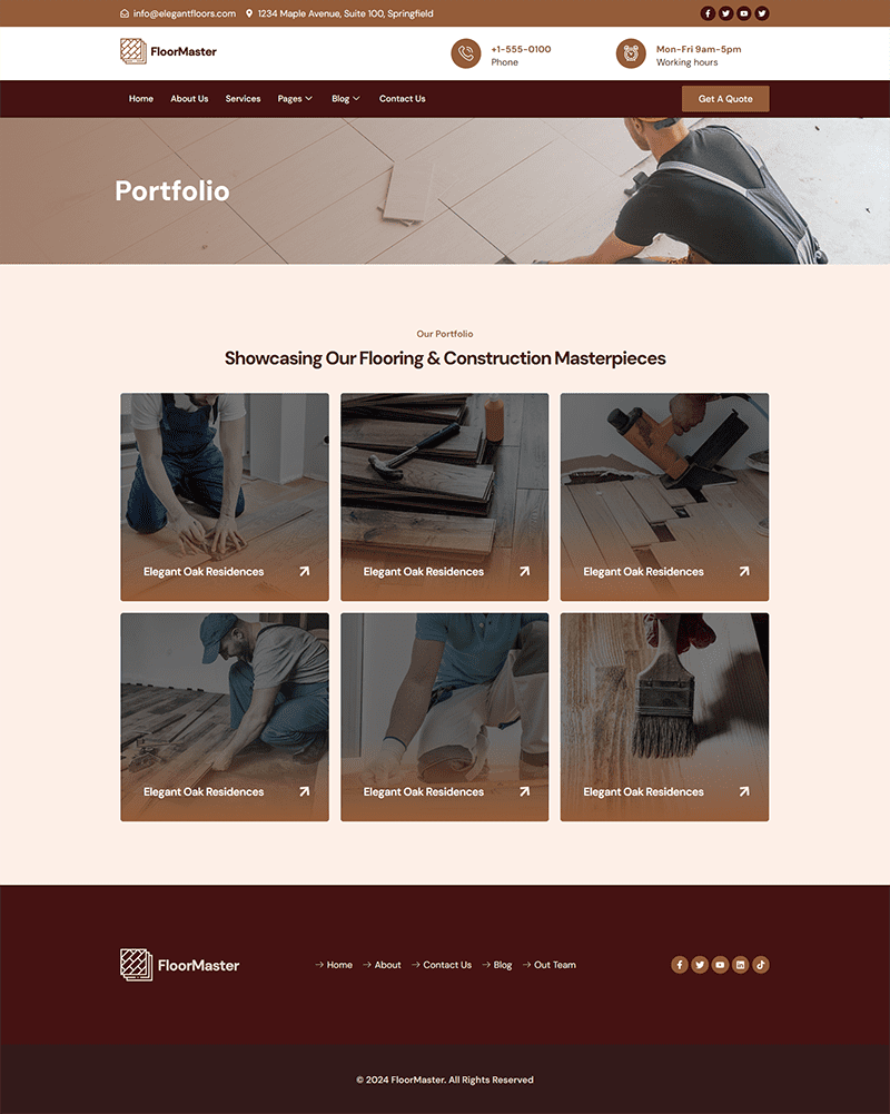 FloorMaster - Flooring & Construction Service Elementor Pro Template Kit by Nile-Theme