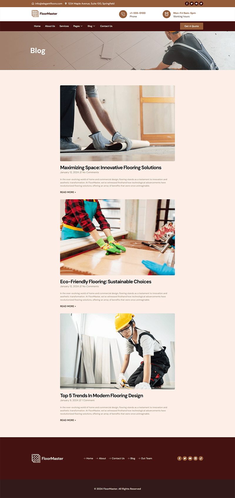 FloorMaster - Flooring & Construction Service Elementor Pro Template Kit by Nile-Theme