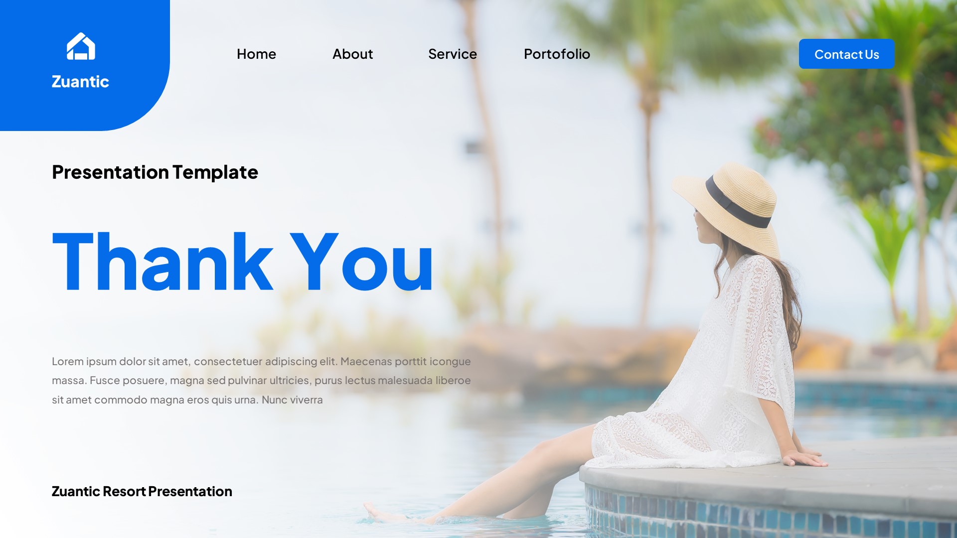 Zuantic - Hotel & Resort Powerpoint Template, Presentation Templates